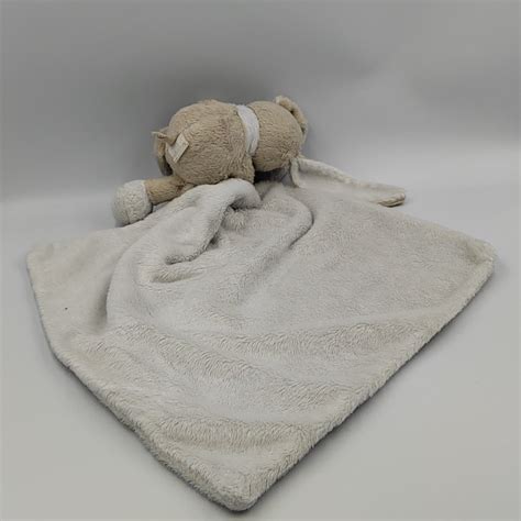 Doudou Lapin Beige Blanc Mouchoir LA GALLERIA