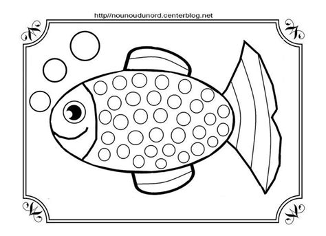 Poisson Colorier Pour Gommettes Et En Couleur