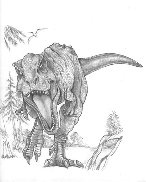T Rex pencil drawing T Rex dibujo a lápiz Hive