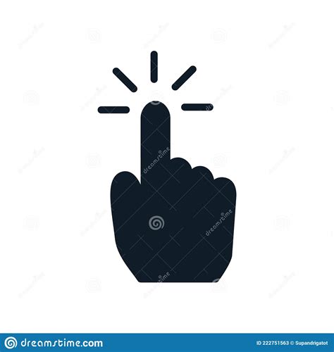 Click Gesture Hand Cursor Of Computer Mouse Line And Silhouette Icon