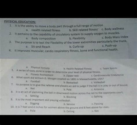 Pasagot Po Ng P E Pleaseeee Kailangan Ko Na Po Ito Ngayon Pleaseeee