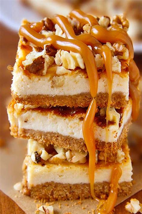 Easy Caramel Pecan Cheesecake Bars Recipe Maria S Kitchen