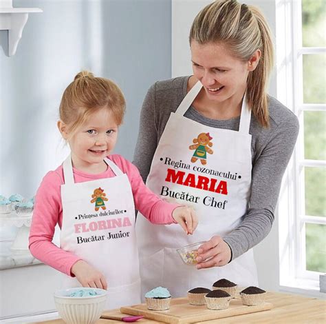 Set Șorțuri de Crăciun Mama si Fiica personalizate Prințesa Dulciurilor
