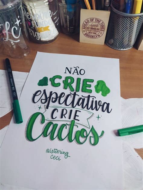 Idéia de lettering frase criativa Desenho de letras à mão