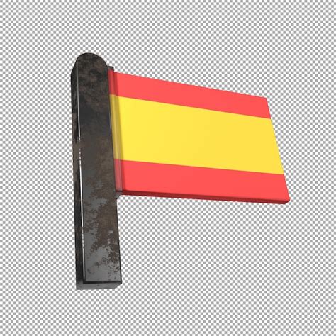 España 3d render bandera icono aislado Archivo PSD Premium