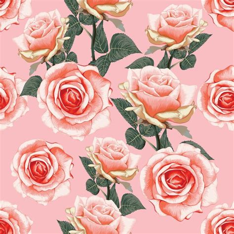 Padr O Sem Emenda Flores Rosas Vetor Premium