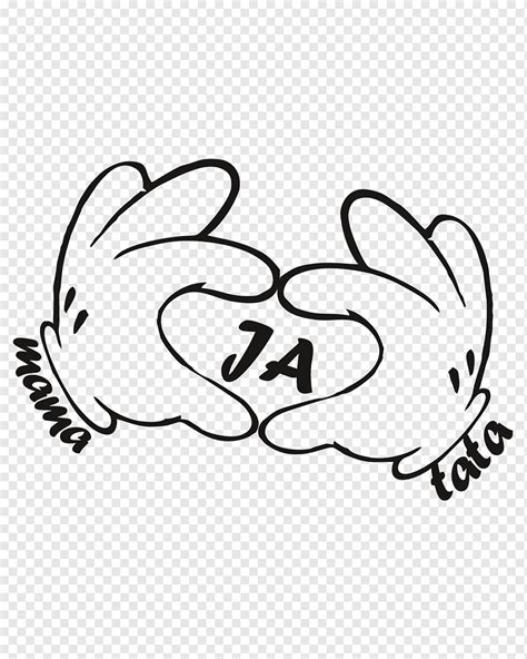 Dibujo Arte Lineal M Csf Manos De Mickey Amor Blanco