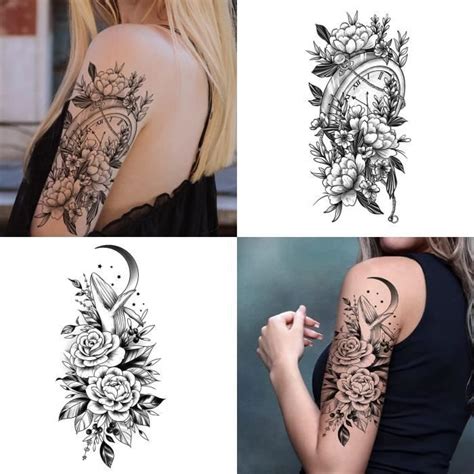 10 Feuilles Fleur Tatouage Ephemere Bras Jambes Tatouage Autocollant