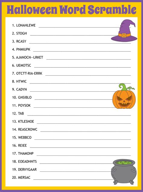 Halloween Word Games 15 Free PDF Printables Printablee