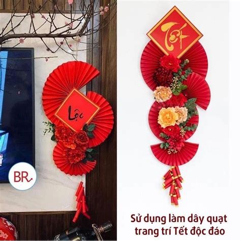 sét quạt giấy trang trí decor ngày tết Shopee Việt Nam