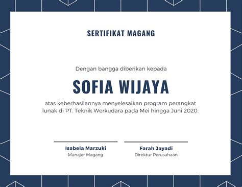 Contoh Desain Sertifikat Magang Kerja Imagesee The Best Porn Website