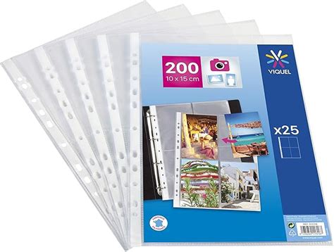 Viquel Lot de 25 Pochettes perforées pour photos ou cartes postales