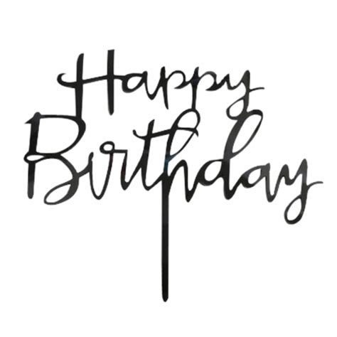 TOPPER HAPPY BIRTHDAY CZARNY URODZINY DEKORACJE Inna Marka