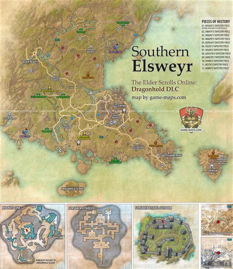Southern Elsweyr Map With Pieces Of History Locations R