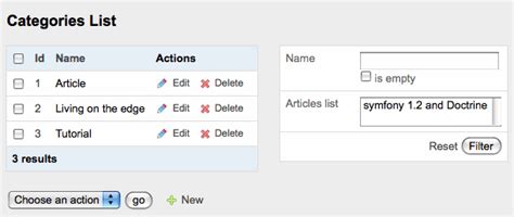 Doctrine Admin Generators Symfony 1 2 Legacy Version