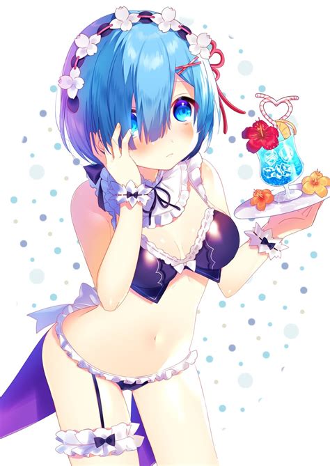 Wallpaper Illustration Anime Girls Blue Hair Blue Eyes Short Hair Cartoon Re Zero Kara