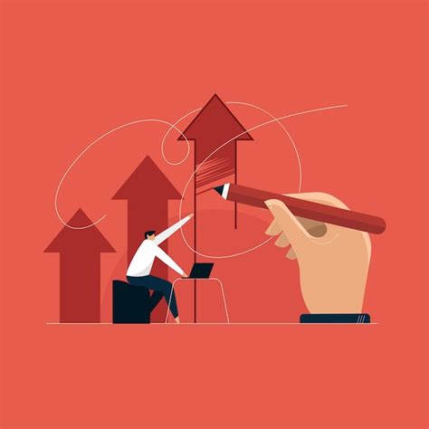 Concepto De Liderazgo Empresarial Moderno Flecha De Crecimiento