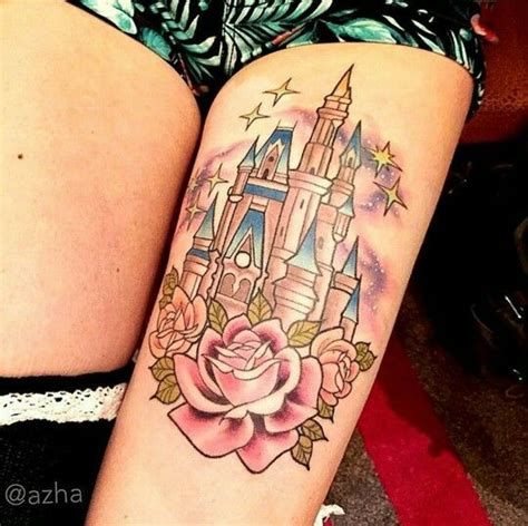 Cinderella Castle Tattoo Disney Thigh Tattoo Castle Tattoo Disney