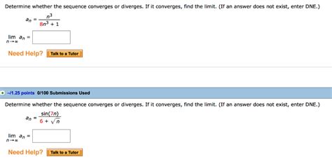 solved determine whether the sequence converges or diverges
