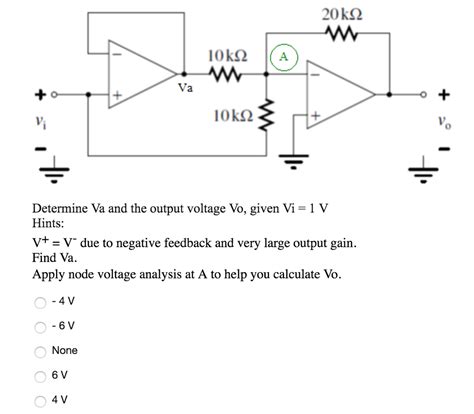 solved determine va and the output voltage vo given vi 1