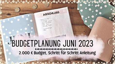 Juni Budgetplanung 2 000 Budget verplanenI Schritt für Schritt