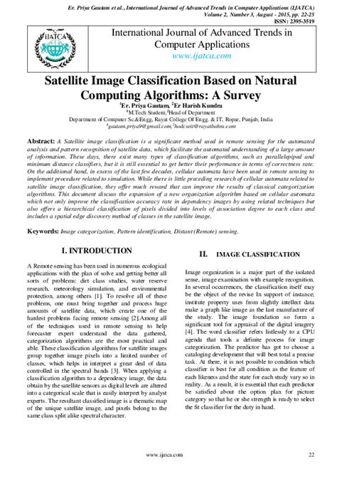 pdf satellite image classification based on natural computing algorithms a survey editor