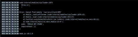 javascript cannot find module usr src client npm docker stack overflow