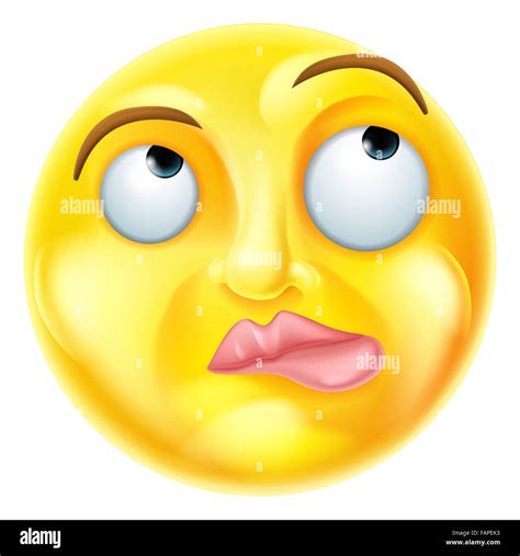 A Thinking Cartoon Emoji Emoticon Smiley Face Character Stock Photo Alamy