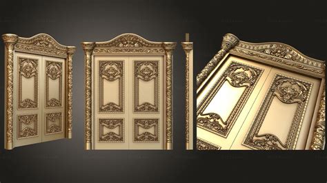 Doors Chic Double Door With A Crown And Architraves In A Classic