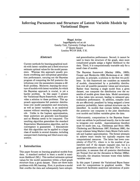 inferring parameters and structure of latent variable models by variational bayes deepai