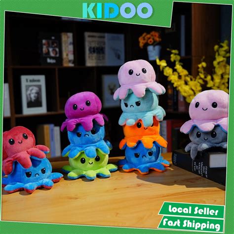 KIDOO BIG Tik Tok Octopus Reversible Flip Cute Octopus Plush Stuffed
