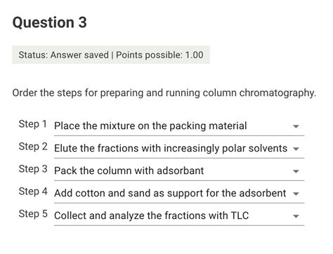 Solved Status Answer Saved Points Possible 1 00 Order Chegg