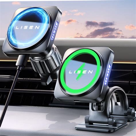 Amazon LISEN For MagSafe Car Mount Charger 15W Magnetic Wireless