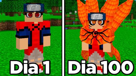 SOBREVIVI 100 DIAS No NARUTO JEDY MINECRAFT YouTube