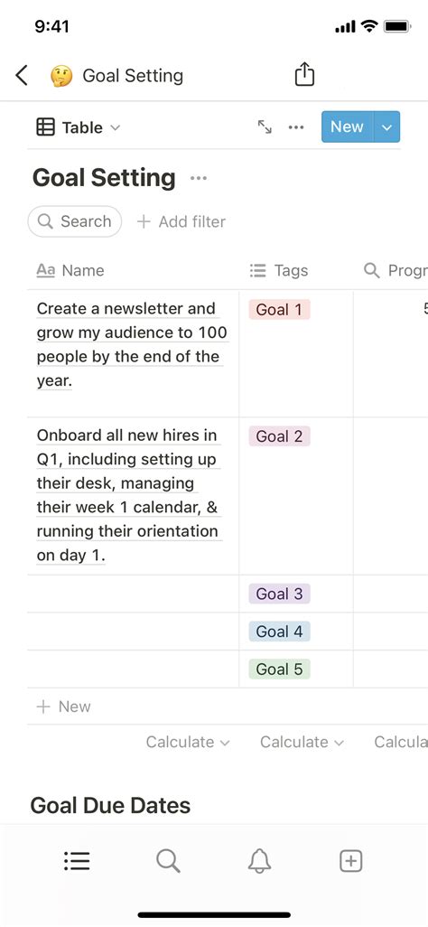 Notion Template Gallery Goal Setting Tracking