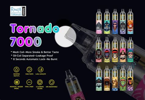 Original RandM Tornado 7000 Puff Disposable Vape Pen Electronic