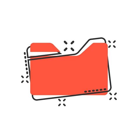 Premium Vector File Folder Icon In Comic Style Documents Archive