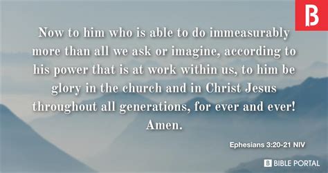 Ephesians 3 20 21 NIV Bible Scripture Image Bible Portal