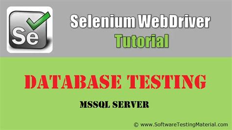 database testing using selenium webdriver mssql server