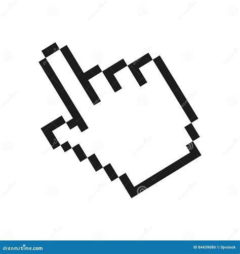 Pixelated Hand Cursor Icon Image Stock Illustration Illustration Of