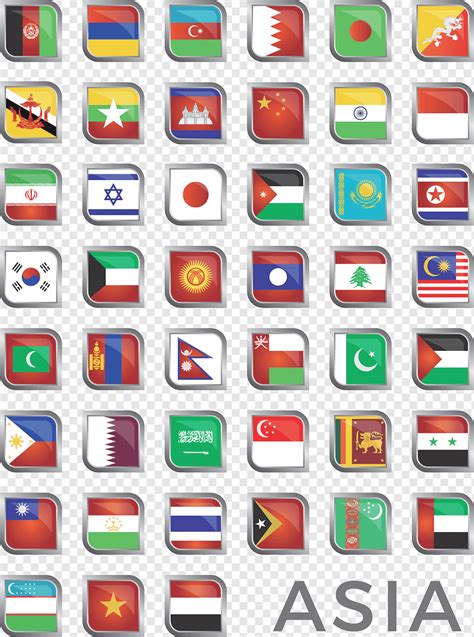 Koleksi Ikon Bendera Asia Png PNGWing