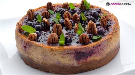 Tarta de queso con arándanos y nueces la receta fácil al horno