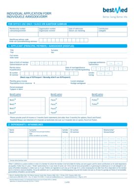Fillable Online INDIVIDUAL APPLICATION FORM INDIVIDUELE AANSOEKVORM Fax