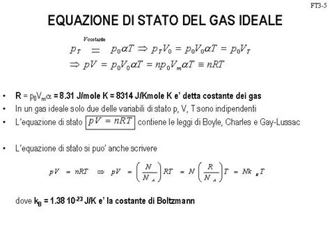 EQUAZIONE DI STATO DEL GAS IDEALE