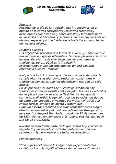 Discurso para El Día de La Tradición Argentina 2024