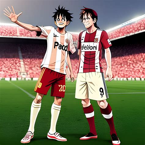 Monkey D Luffy Y Messi En La Cancha De River Plate 3D Arthub Ai