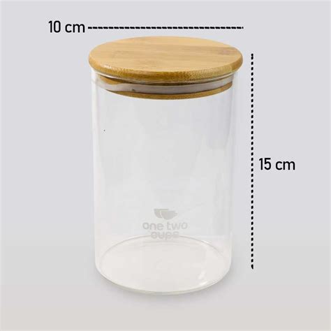 Jual Toples Kaca Tutup Kayu One Two Cups Tempat Penyimpanan Makanan Kue