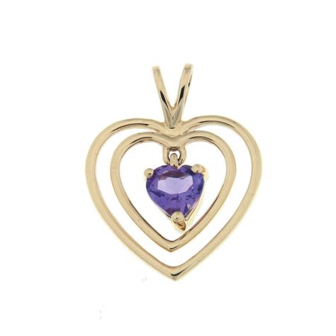 Pendentif Coeur Or Jaune Am Thyste Coeur X Mm Ref