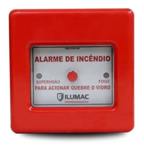 Acionador Botoeira Manual Incêndio Ilumac Am c Sem Martelo