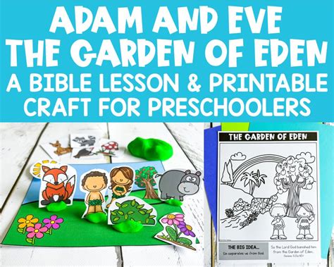 Adam And Eve Preschool Bible Craft And Lesson Garden Of Eden Etsy